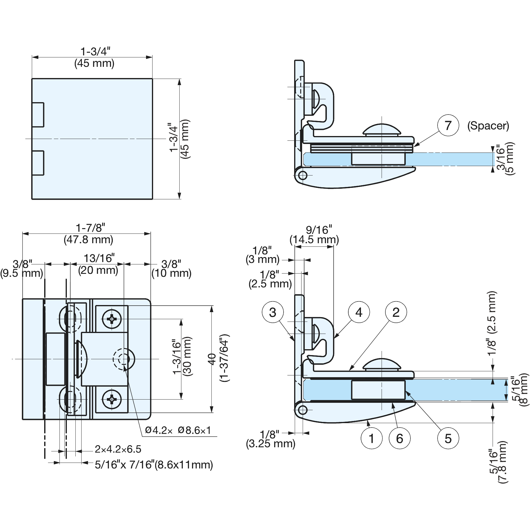 GLASS DOOR HINGE - Sugatsune
